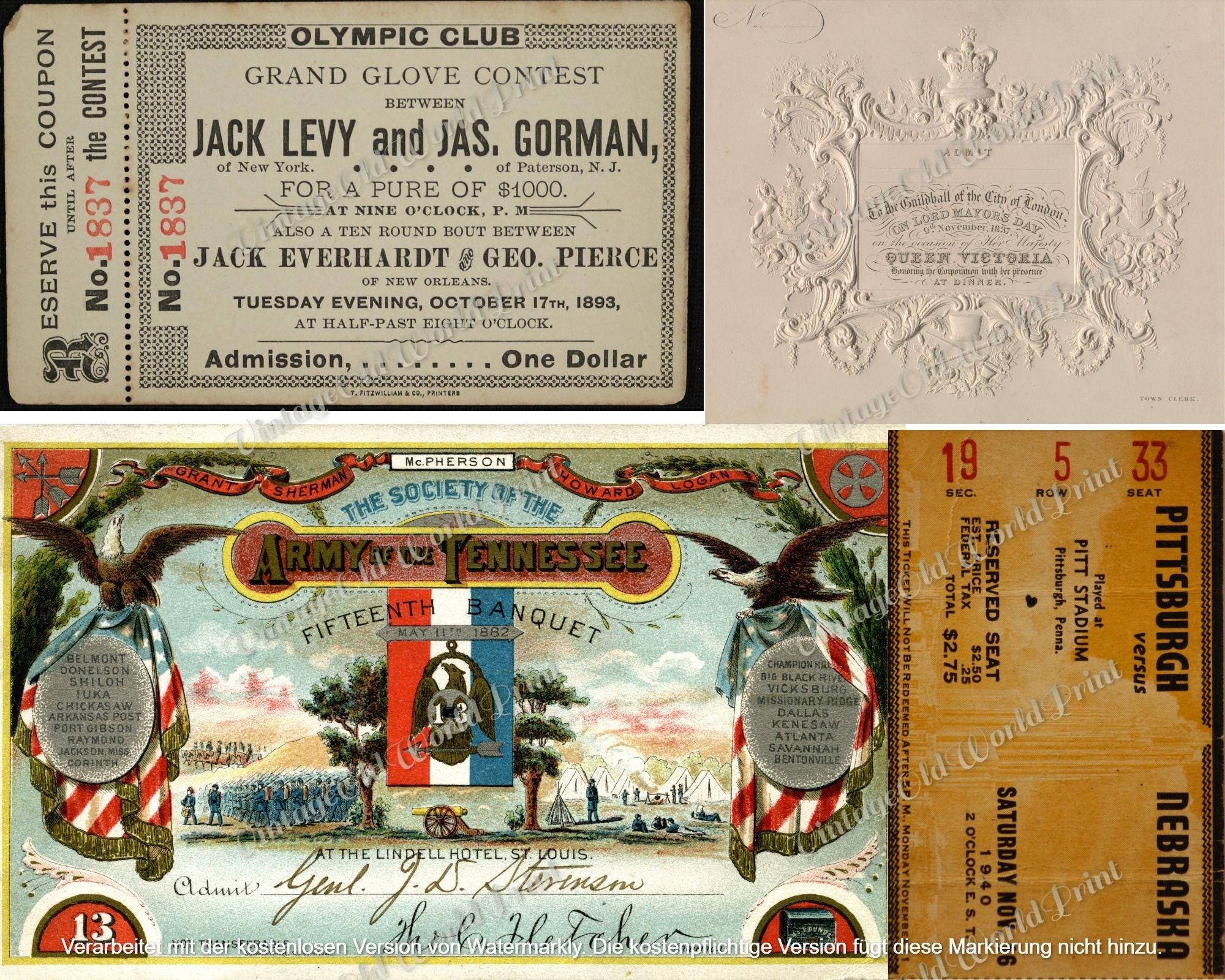 Vintage Tickets Digital Printable, Nostalgic Ticket Templates, Digital ...