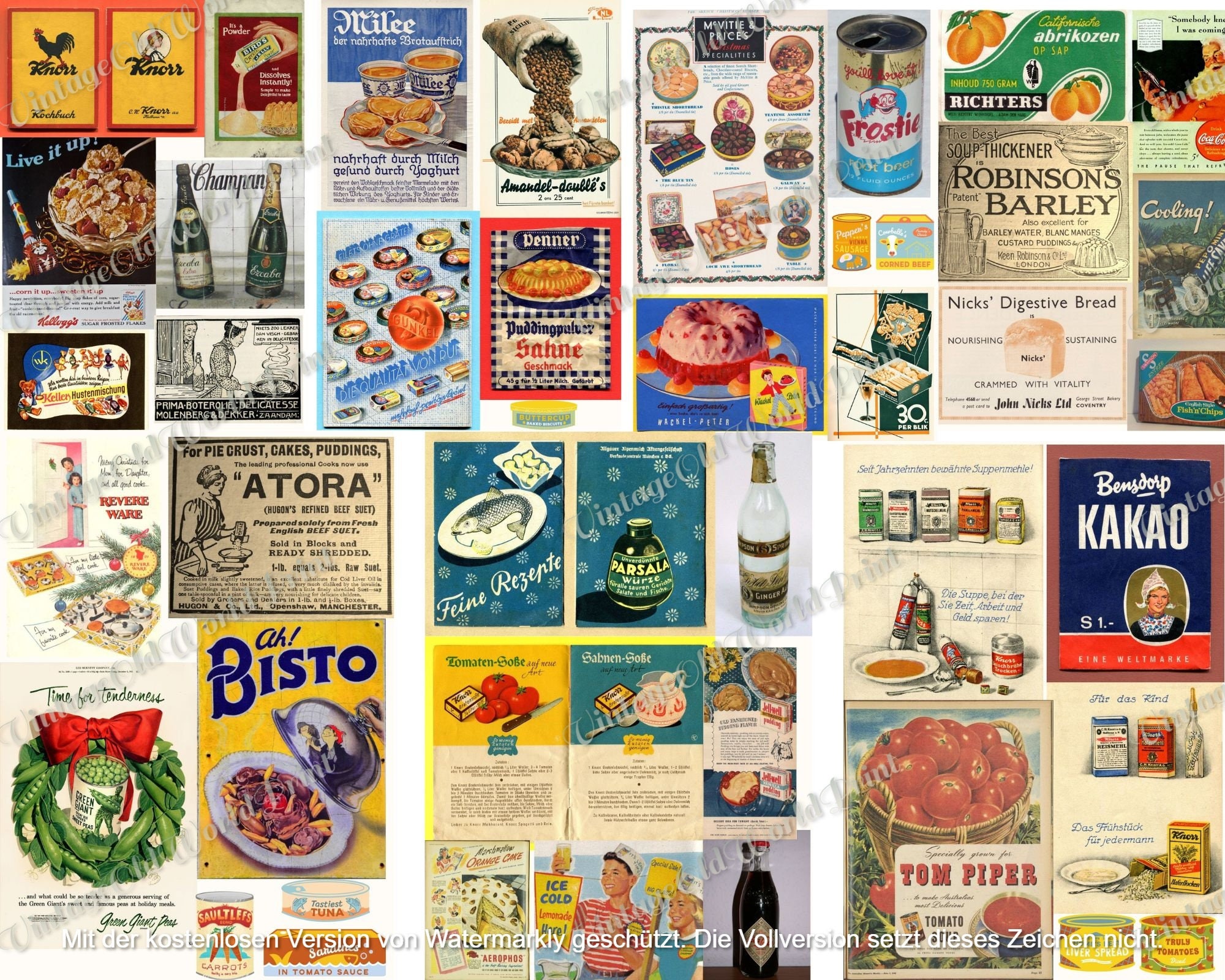 120 Files Vintage Food Advertising Printable EPHEMERA, Kitchen Baking ...