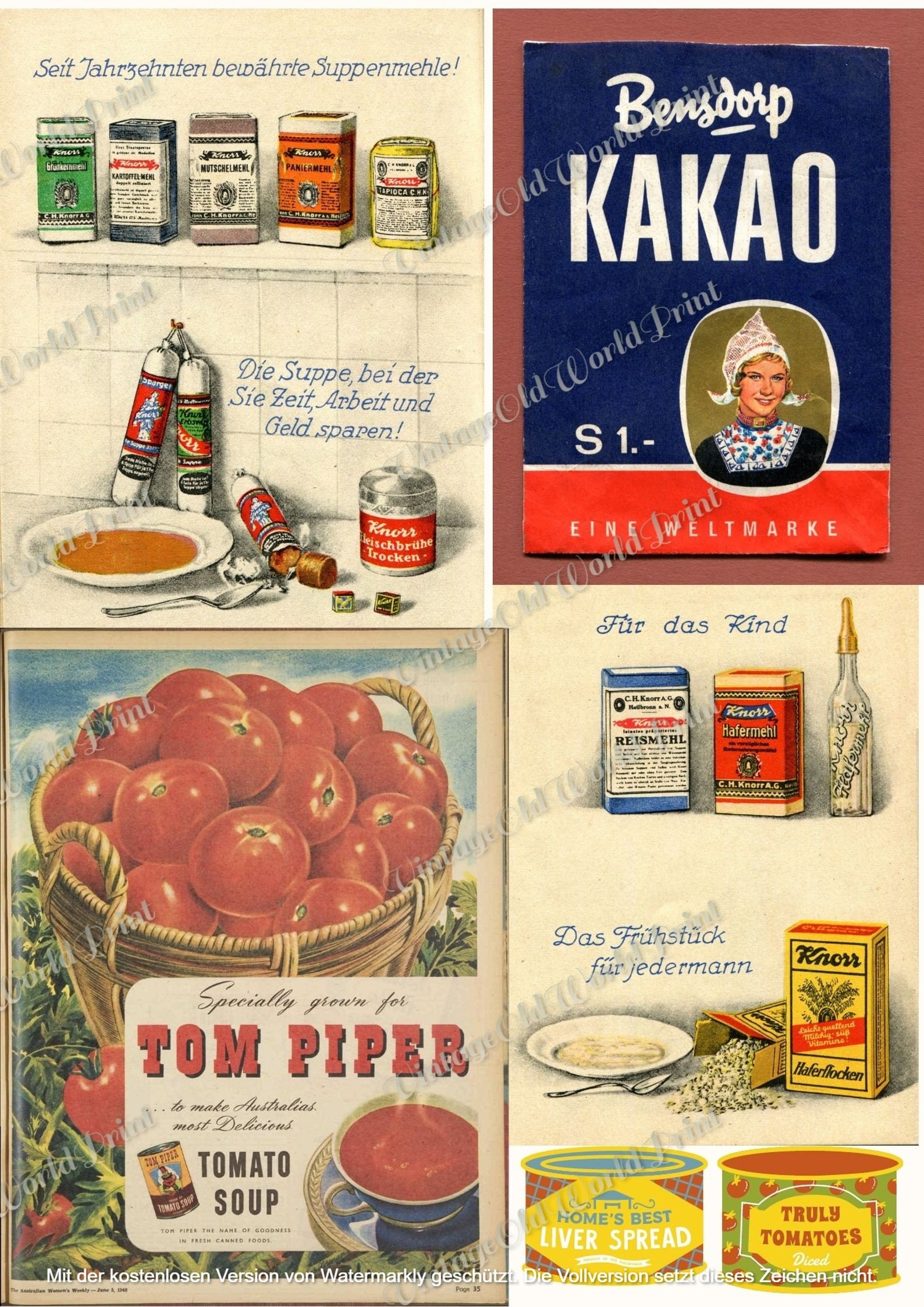 40 Images Vintage Food Advertising, Kitchen Digital Clip-art Images ...