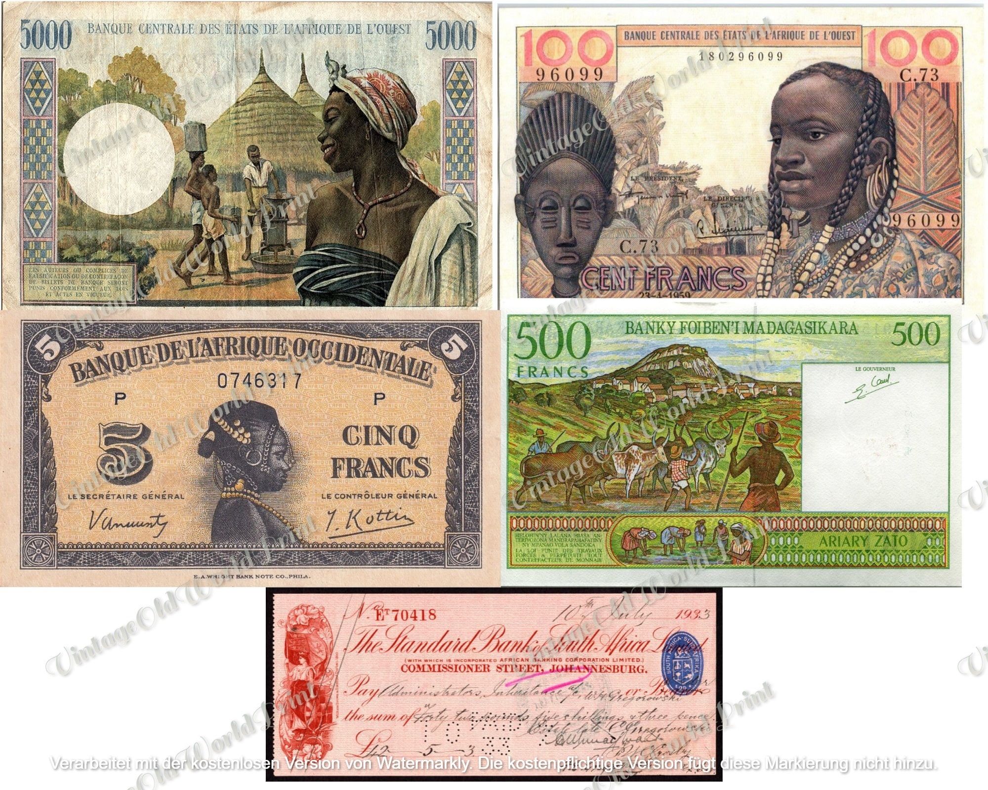 African Vintage Money 46 Files Digital JPG Format , Clip-art Images ...