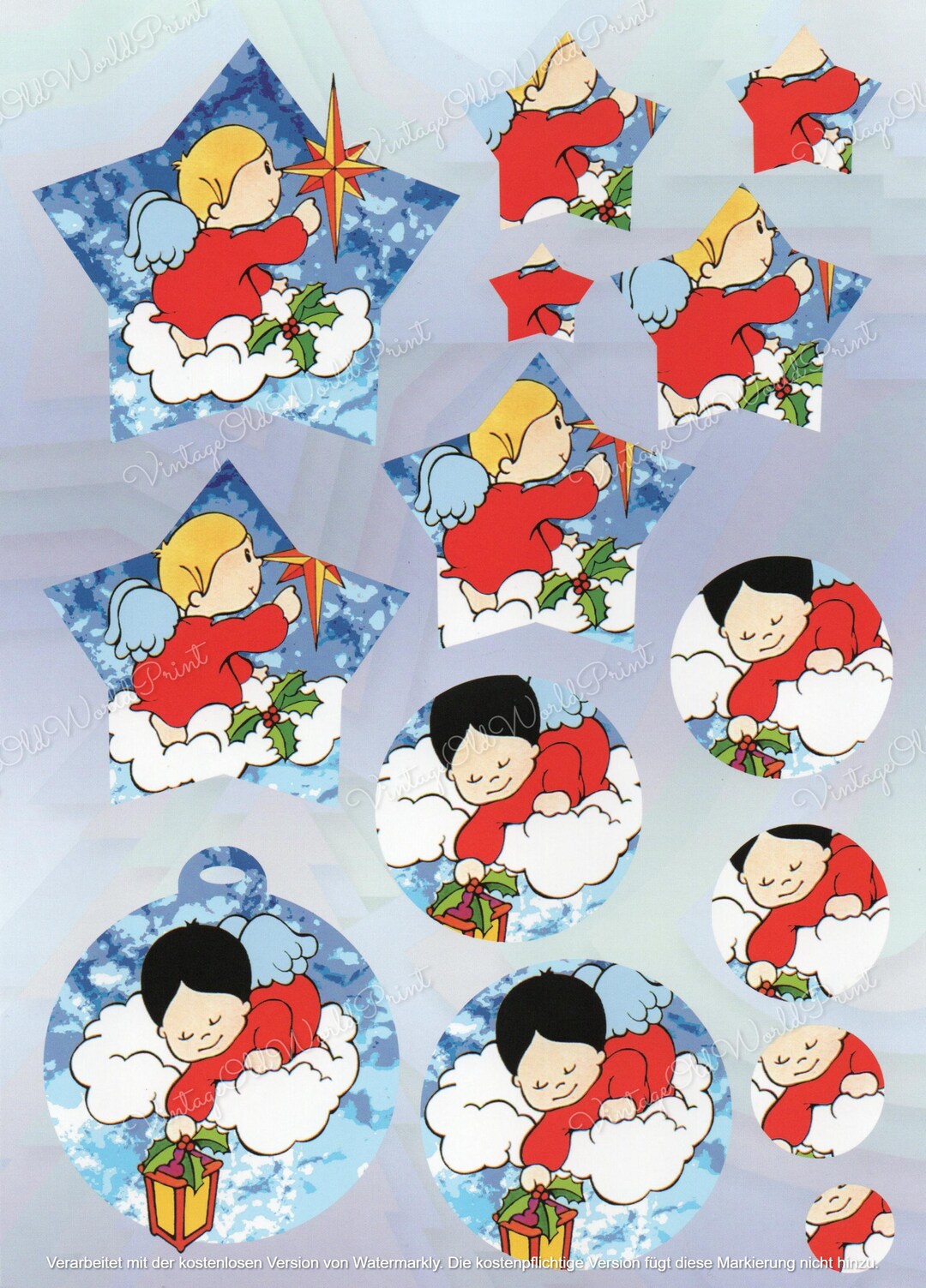 Make Your Own 3D Printable Christmas Card, Vintage Sheets for Cutting ...