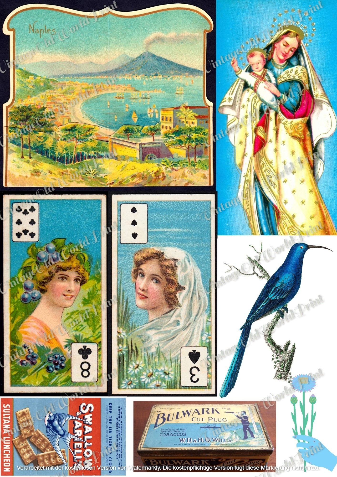 Antique Digital Clip-art Images, Vintage Advertising Nostalgia in BLUE ...