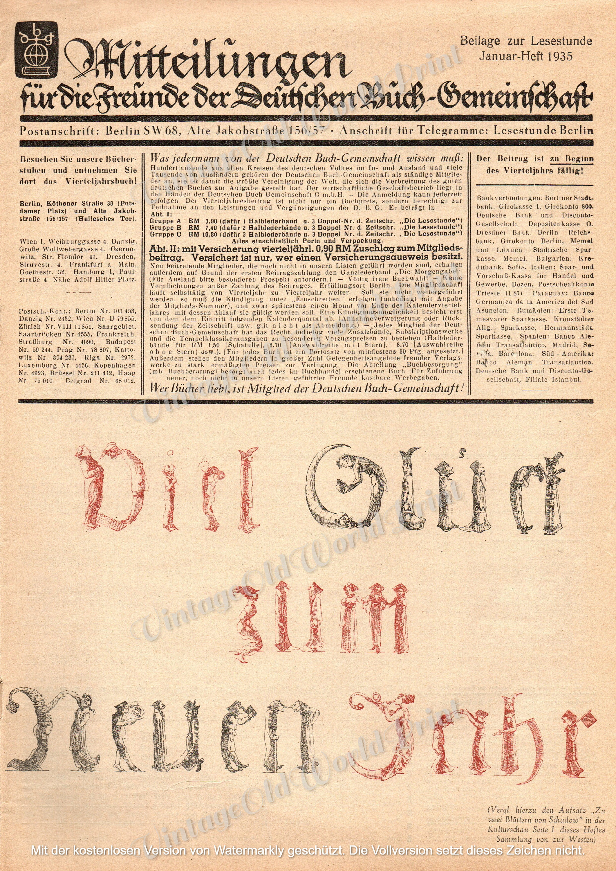 Old German Text, Vintage Magazine Pages 1935 Germany, Scrapbooking ...