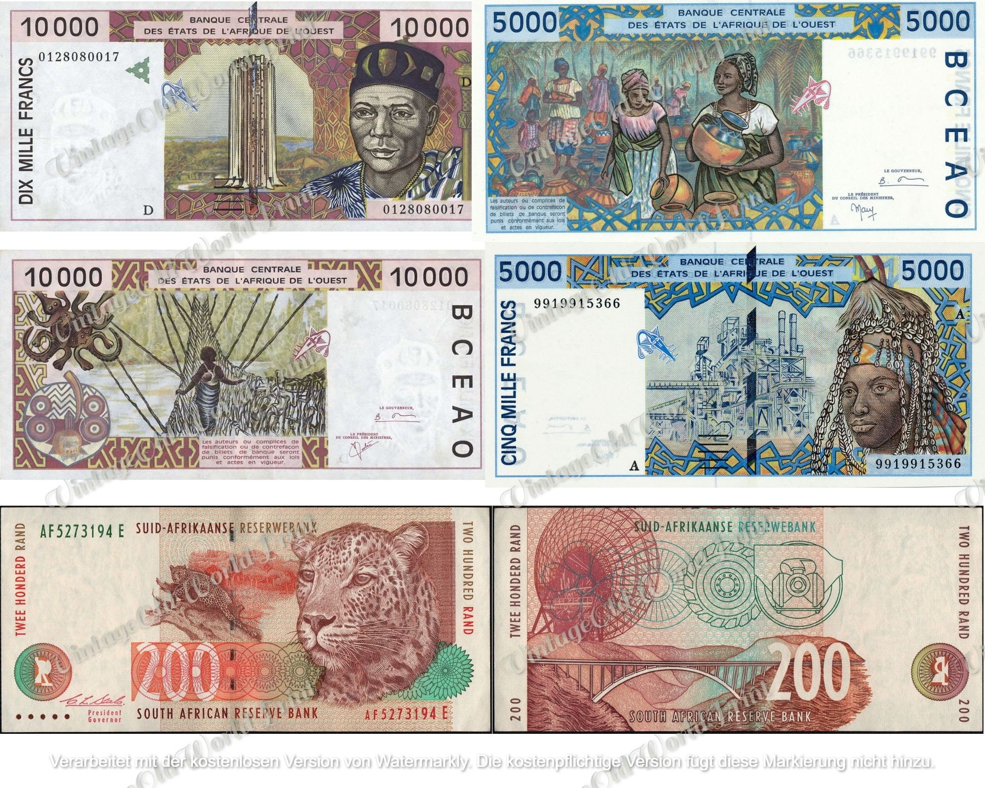 African Vintage Money 46 Files Digital JPG Format , Clip-art Images ...