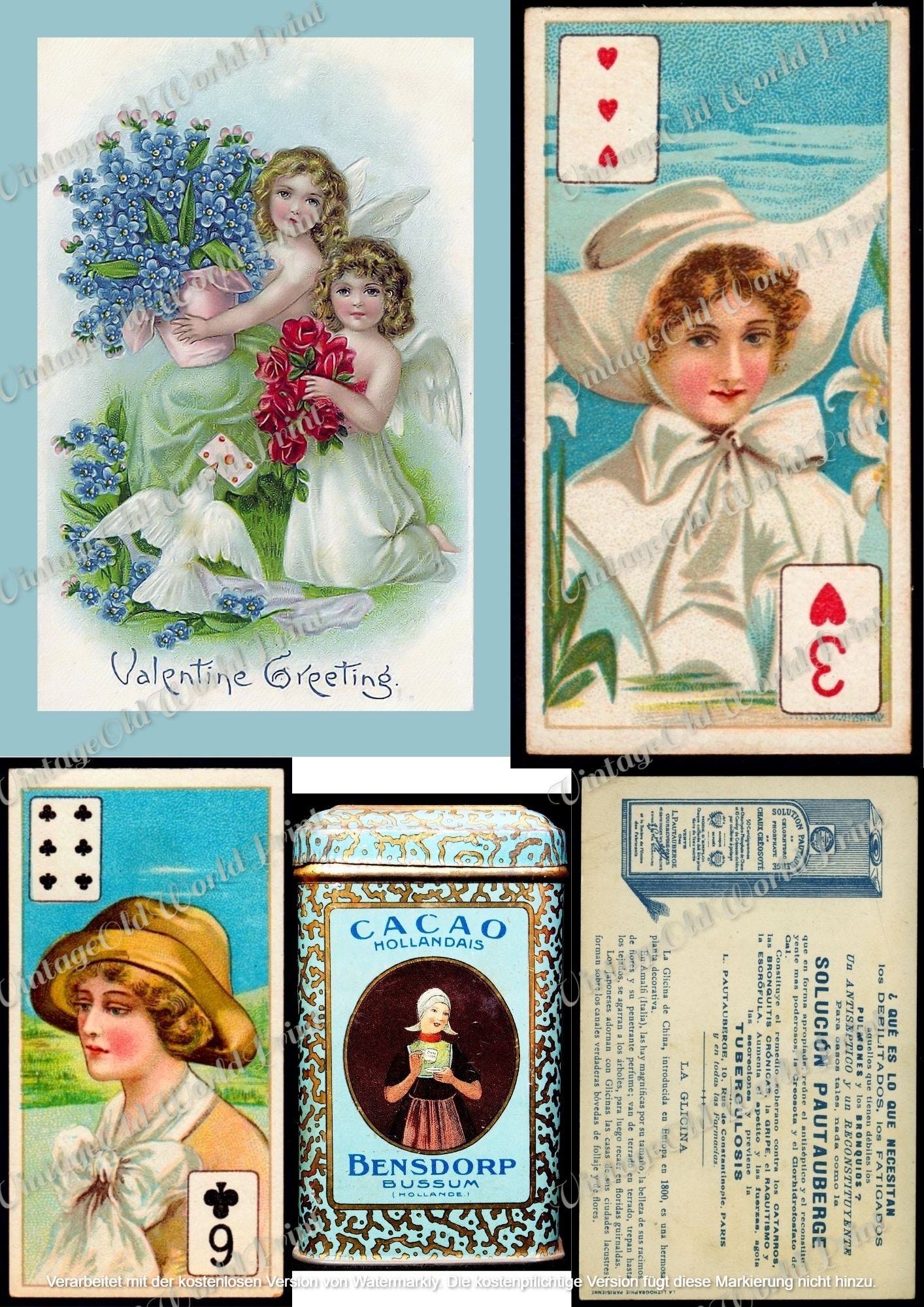 Antique Digital Clip-art Images, Vintage Advertising Nostalgia in BLUE ...