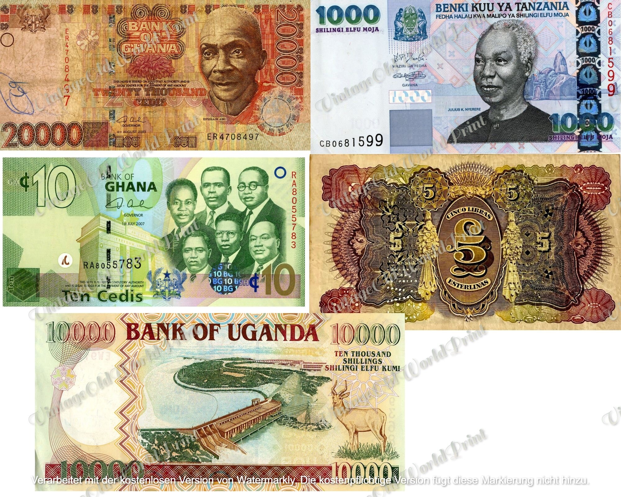 African Vintage Money 46 Files Digital JPG Format , Clip-art Images ...