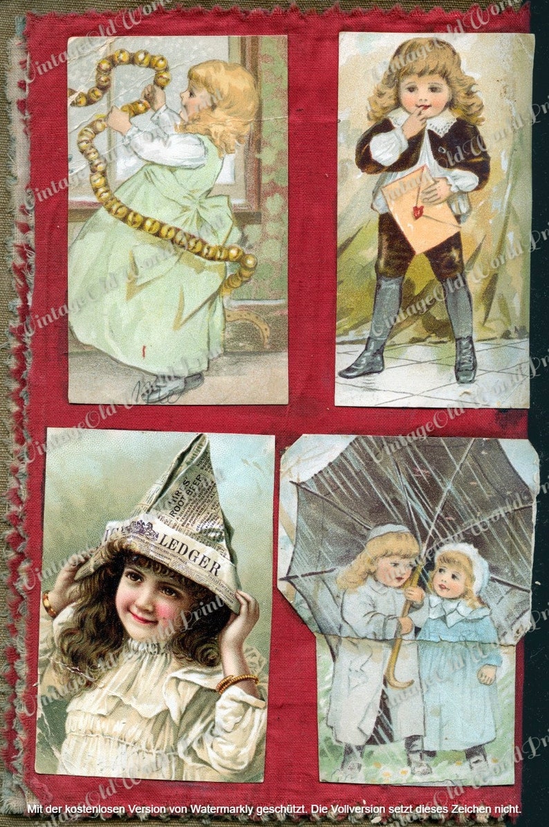 Printable VICTORIAN SCRAPBOOK Images 46 Pages, Victorian Lady Scrap ...