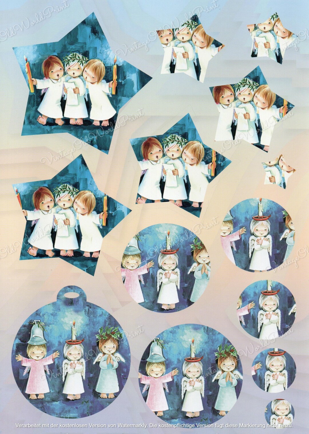 Make Your Own 3D Printable Christmas Card, Vintage Sheets for Cutting ...