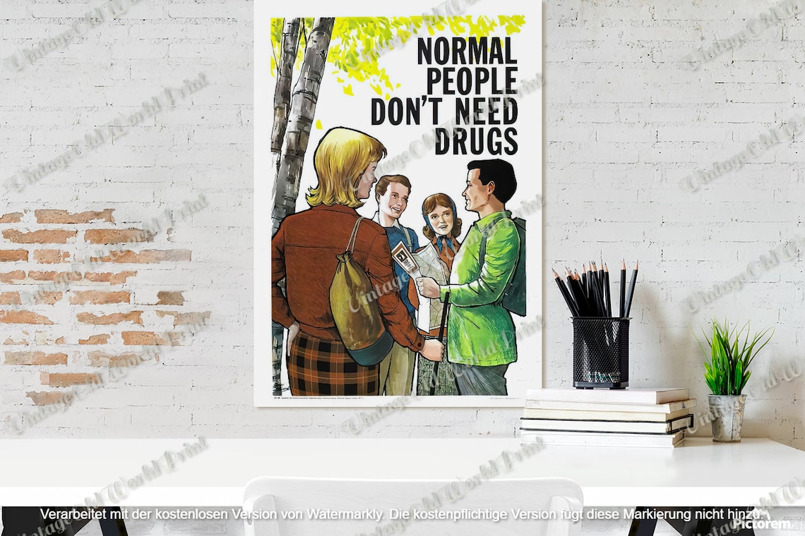 Vintage British Anti-drug Poster, Drug Education, Retro Health ...