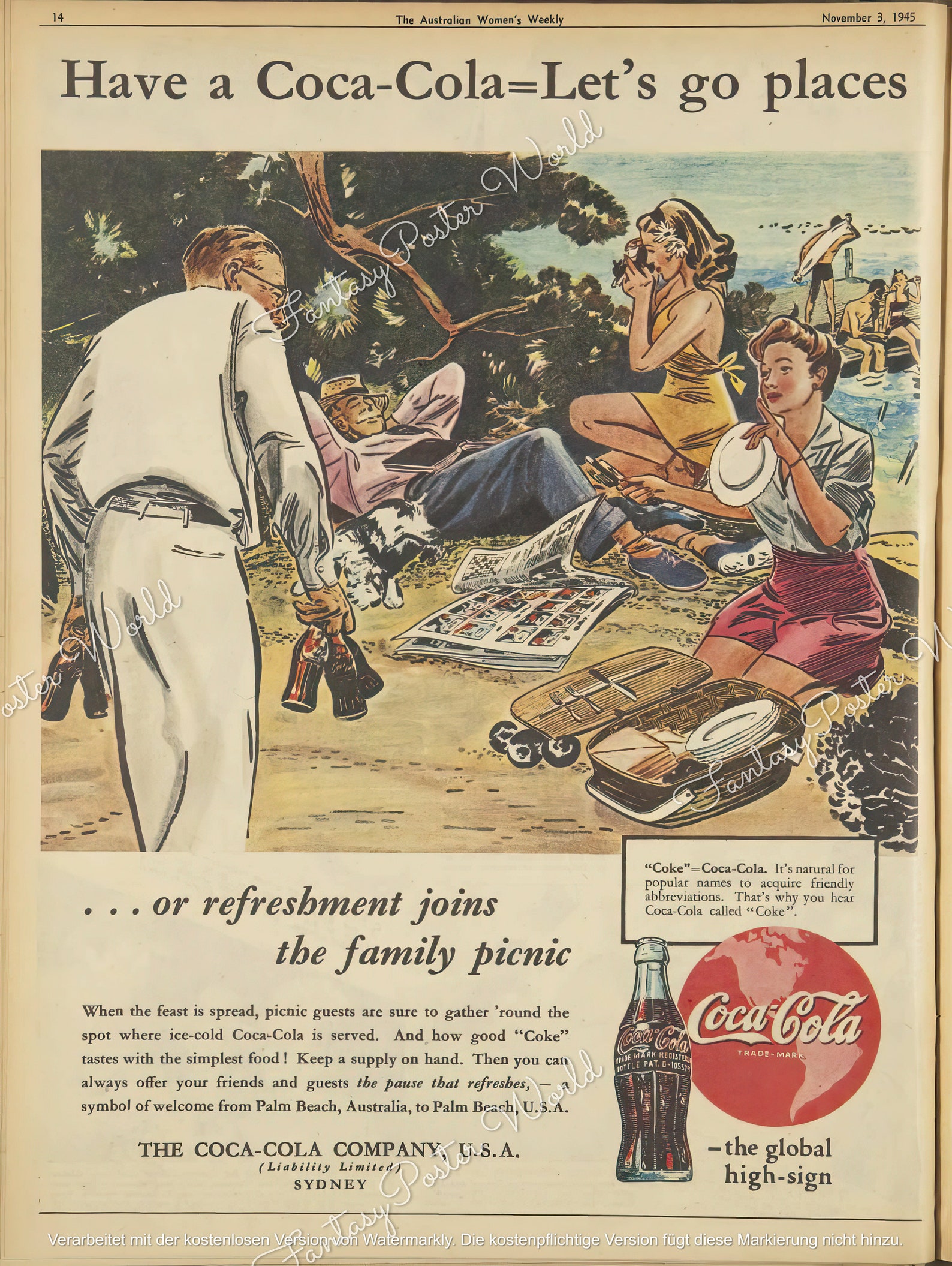 Coca-cola Advertising Vintage Magazine Ads, Illustrations Drink Retro ...