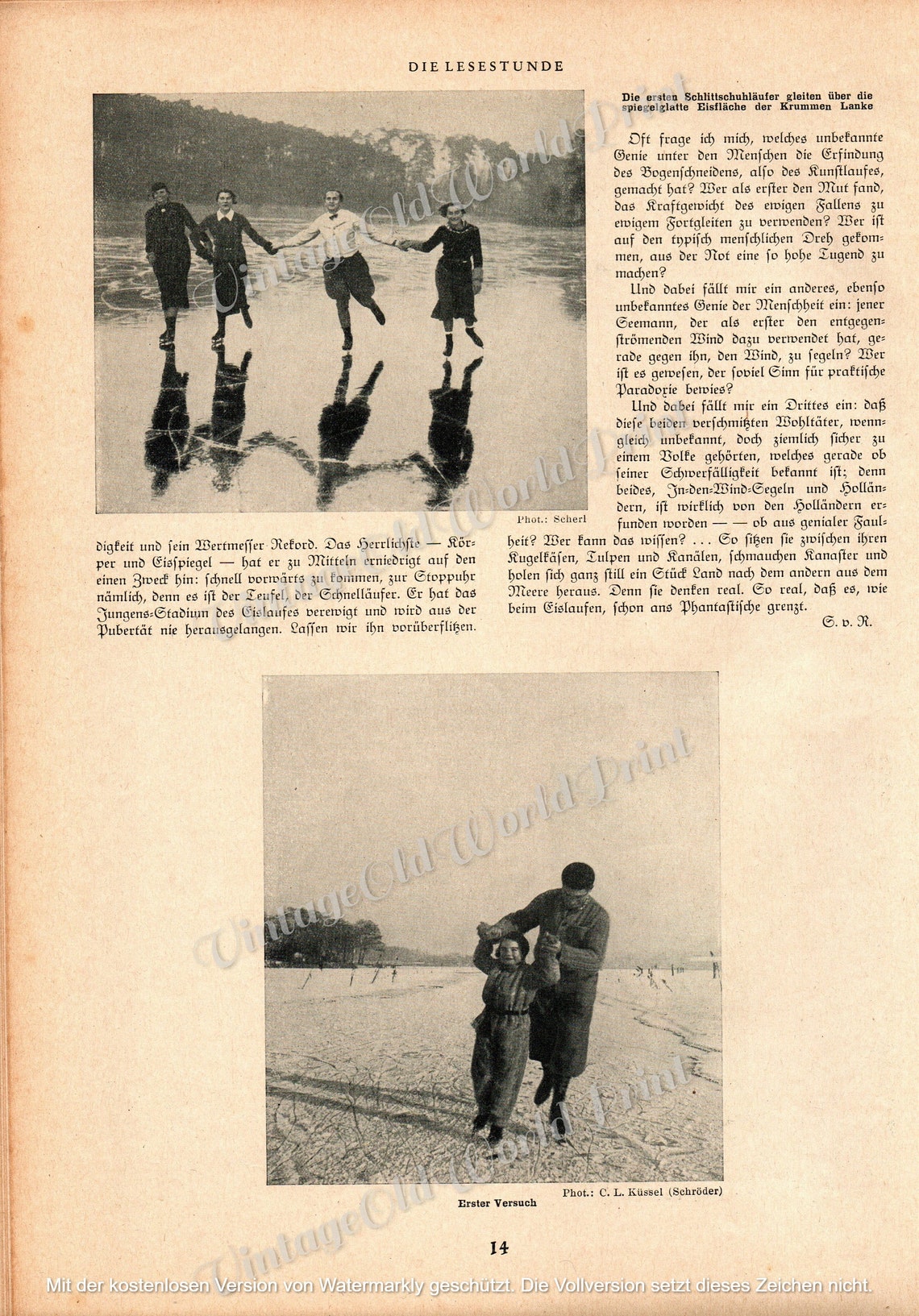 Old German Text, Vintage Magazine Pages 1935 Germany, Scrapbooking ...