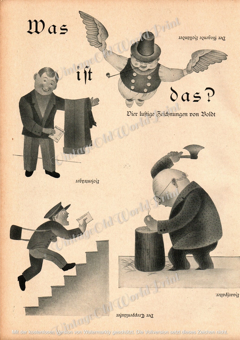 Old German Text, Vintage Magazine Pages 1935 Germany, Scrapbooking ...