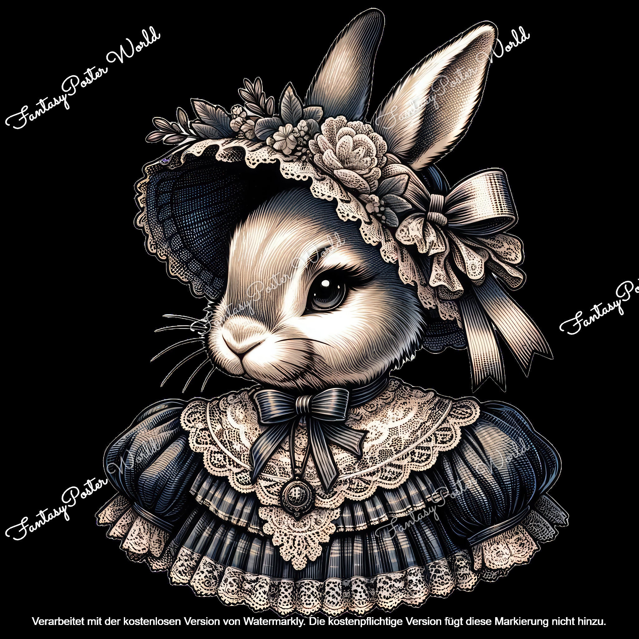 Easter Victorian Bunnies Clipart Digital, Printable Vintage Rabbit Clip ...