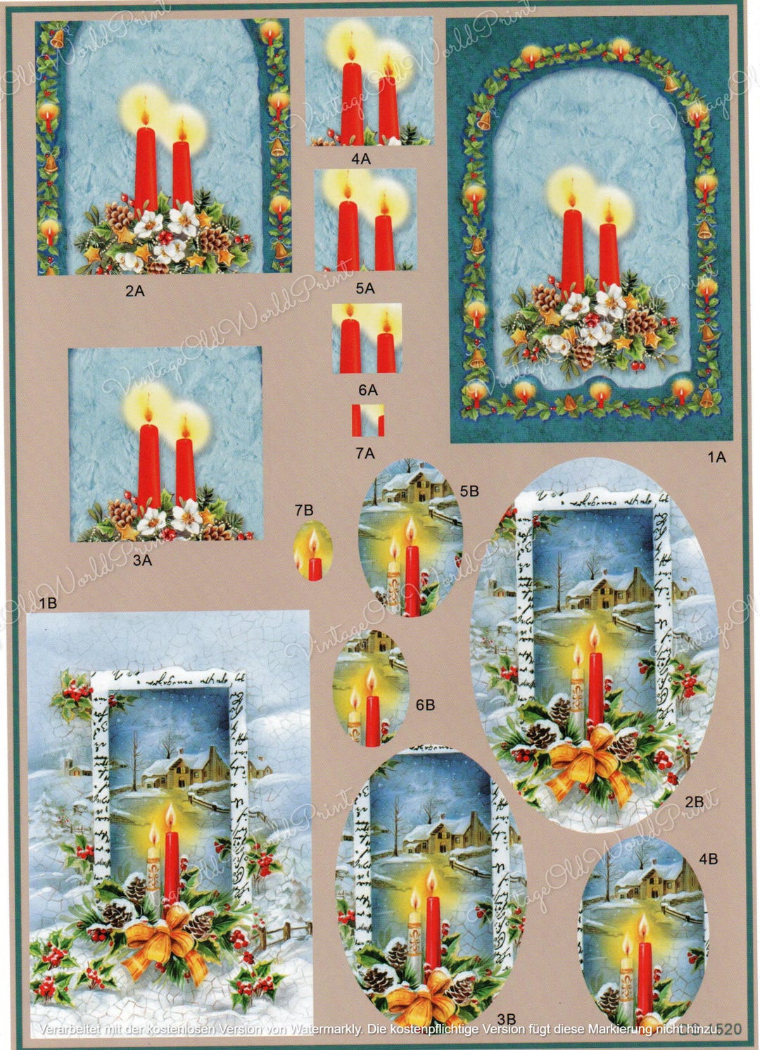 Make Your Own 3D Printable Christmas Card, Vintage Sheets for Cutting ...