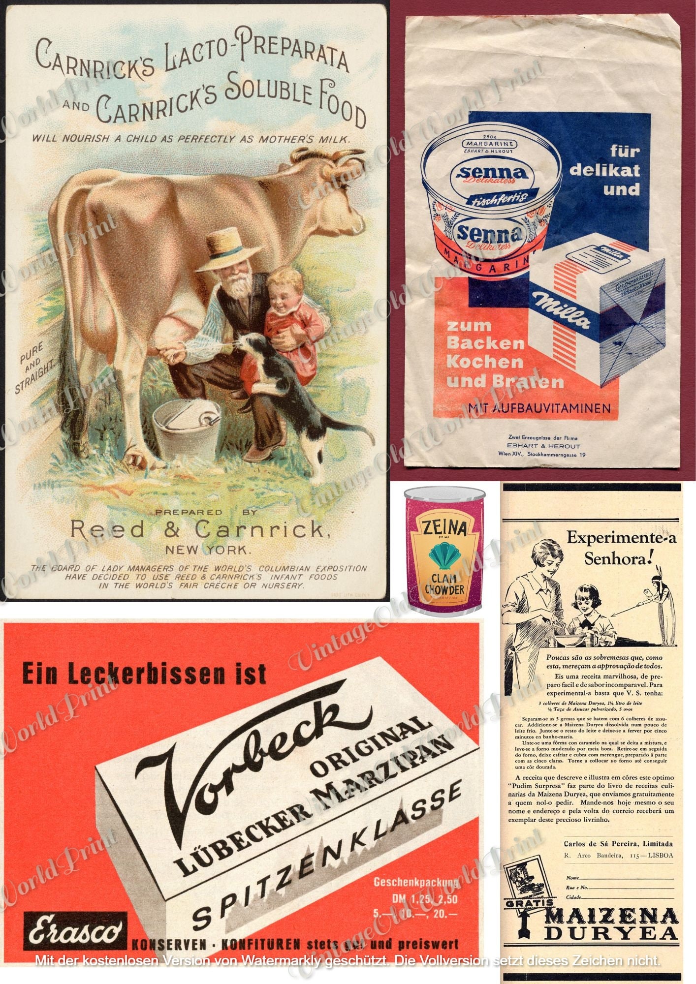 30 Images Vintage Food Advertising EPHEMERA, Retro Dishes Kitchen ...