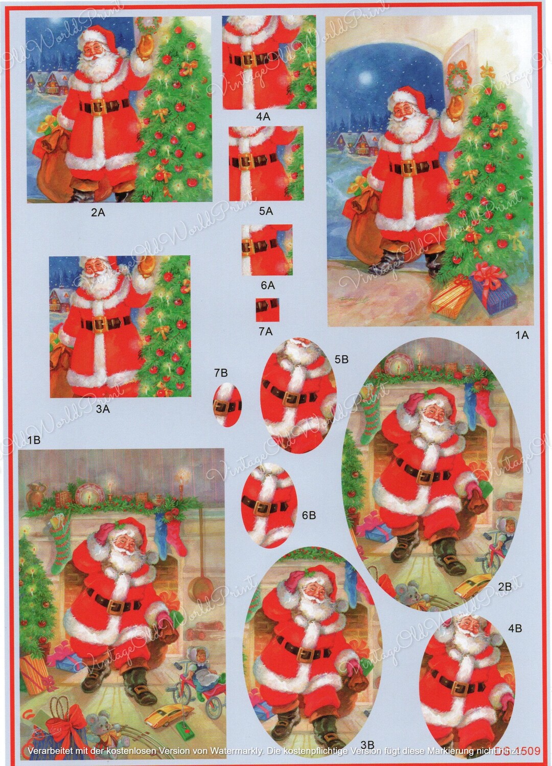 Make Your Own 3D Printable Christmas Card, Vintage Sheets for Cutting ...