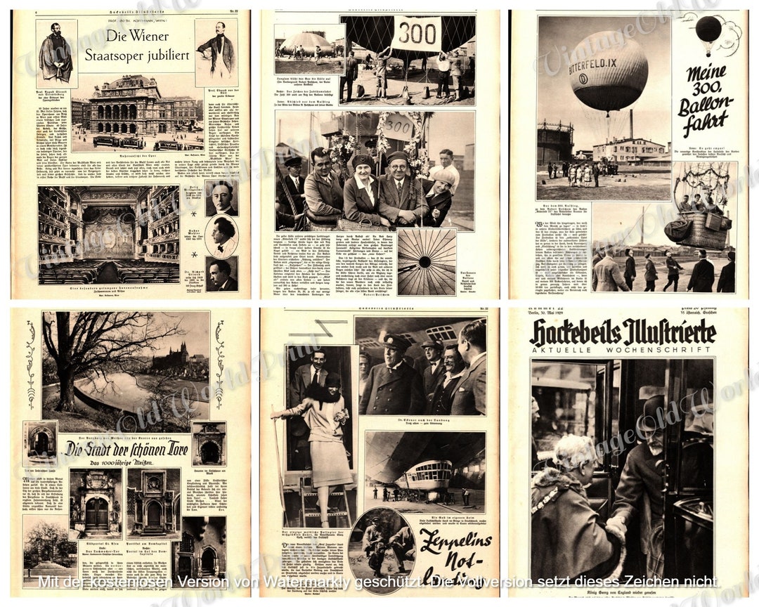 Old Germany Newspaper Magazine Download, 1929 Rare Vintage "hackebeils ...