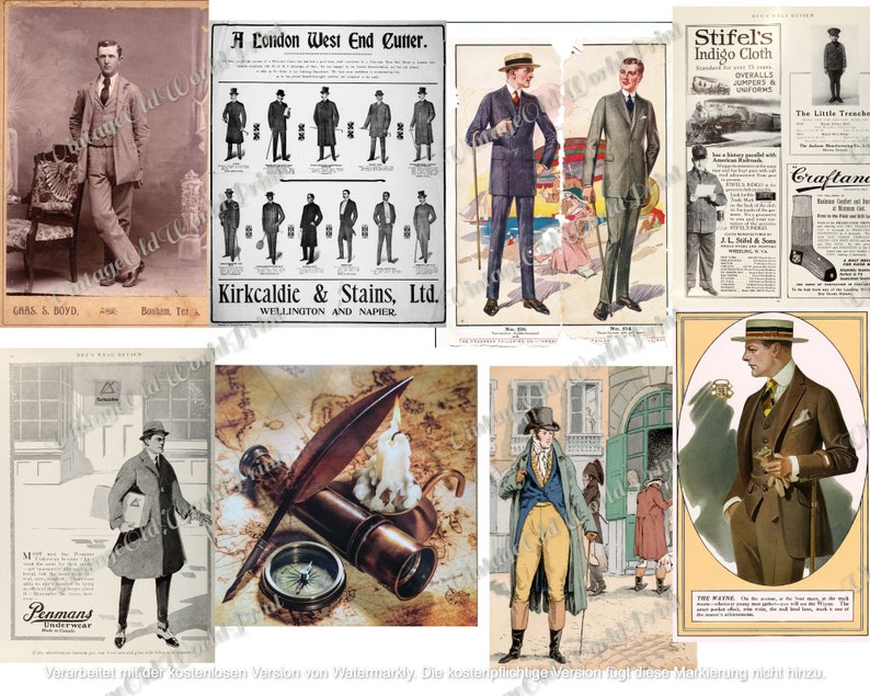 50 Files Men Pictures Vintage, All Around Gentlemen Digital JPG Format ...