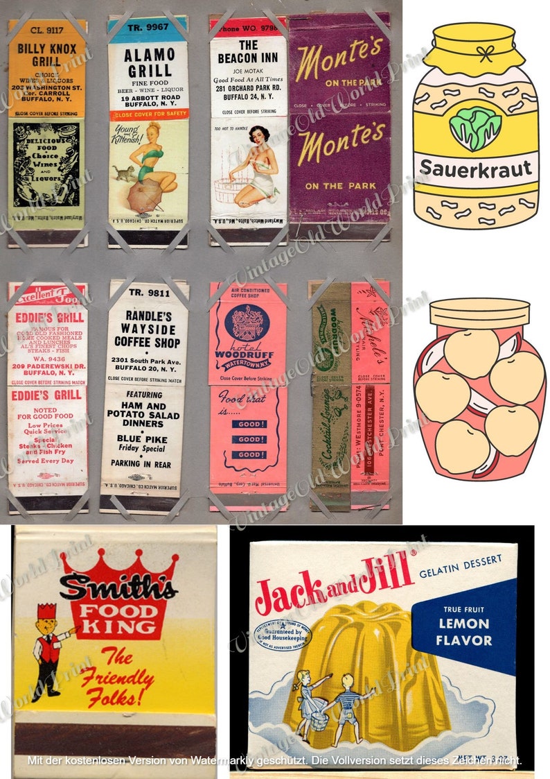 30 Images Vintage Food Advertising EPHEMERA, Retro Dishes Kitchen ...