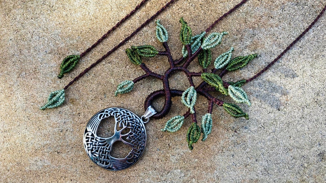 Yggdrasil Necklace Viking Macramé Stainless Steel Bronze - Etsy