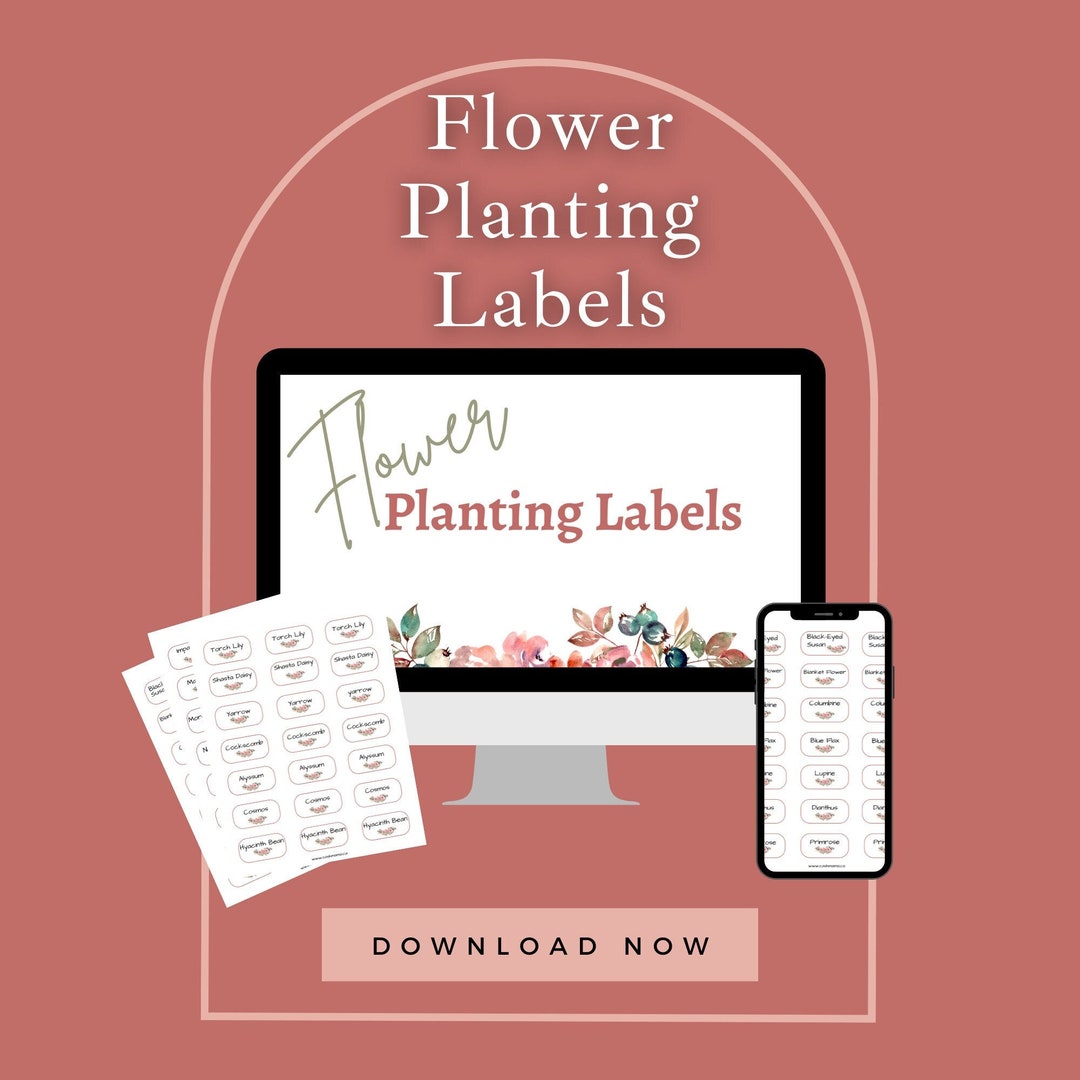 Flower Planting Labels - Flower Garden Stickers for Plant Stakes - Seed ...