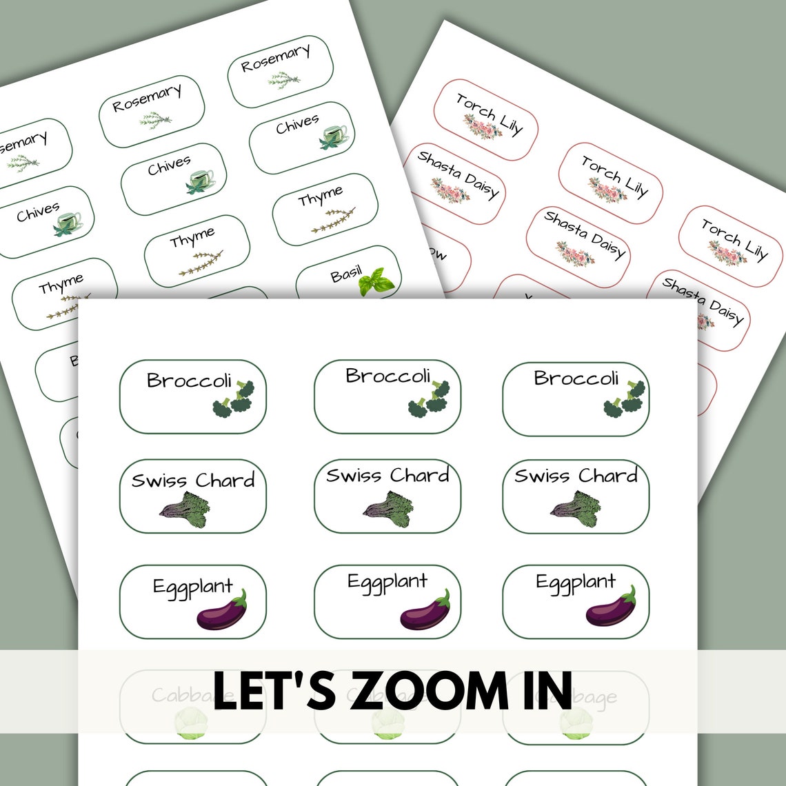 Printable Garden Labels, Vegetable Labels, Vegetable Stickers, Flower ...