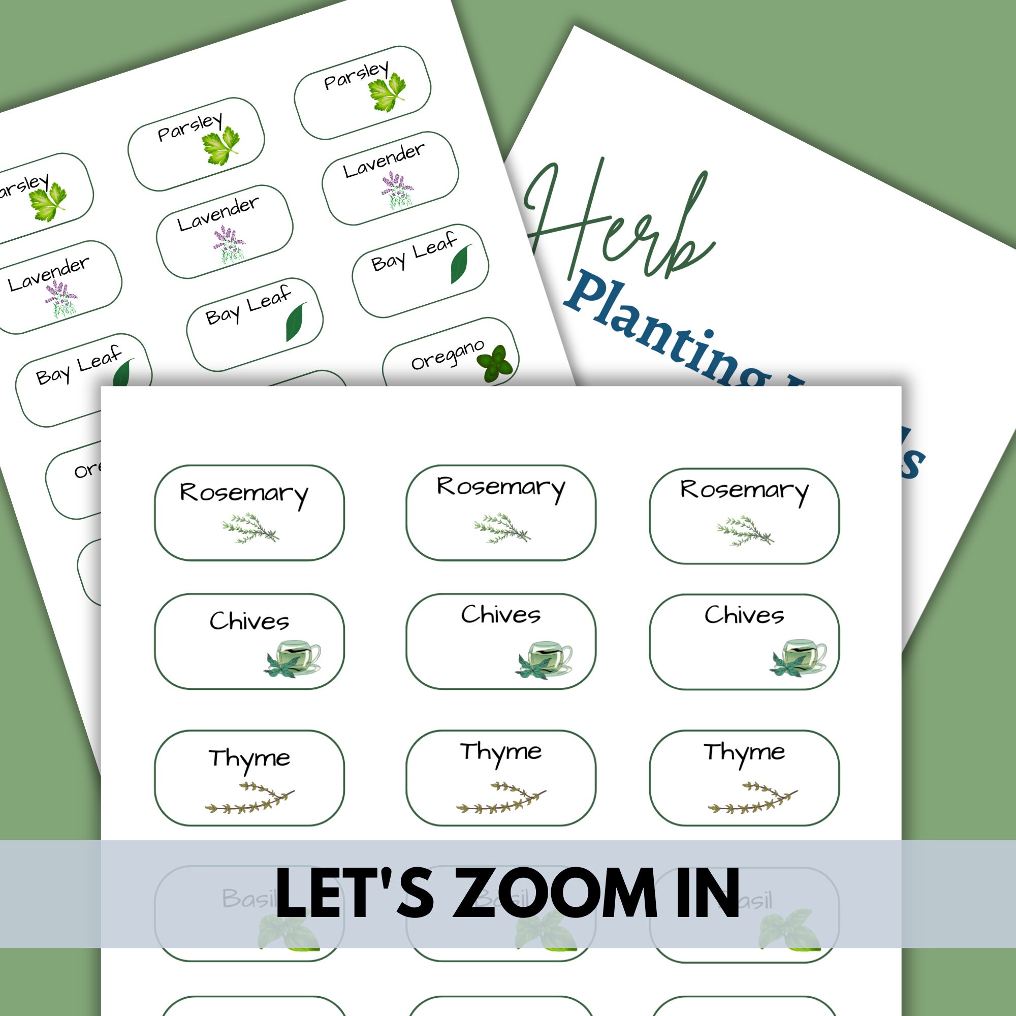 Stickers for Herb Garden Plant Markers, Printable Plant Labels ...