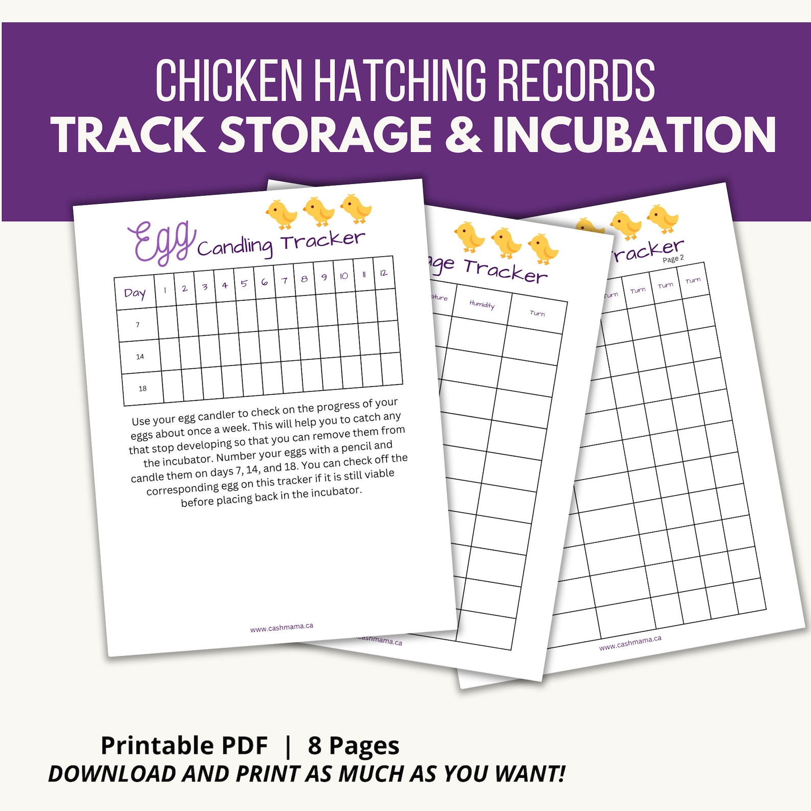 Chicken Incubation Journal, Printable Hatching Tracker, Backyard Flock ...
