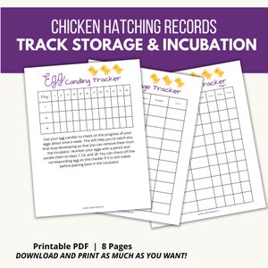 Chicken Incubation Journal, Printable Hatching Tracker, Backyard Flock ...