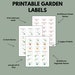 Printable Garden Labels, Vegetable Labels, Vegetable Stickers, Flower ...