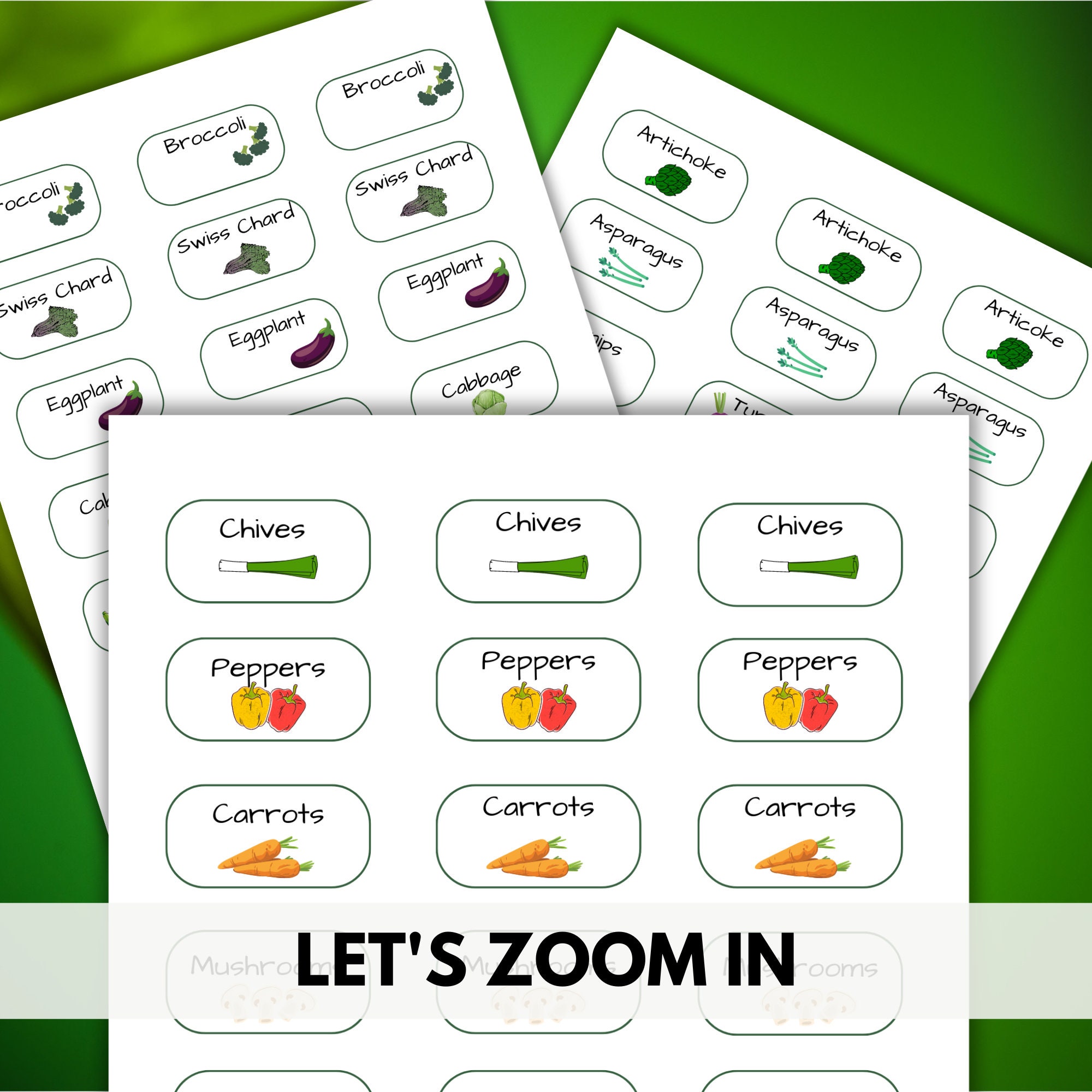 Stickers for Vegetable Plant Markers, Printable Plant Labels, Printable ...