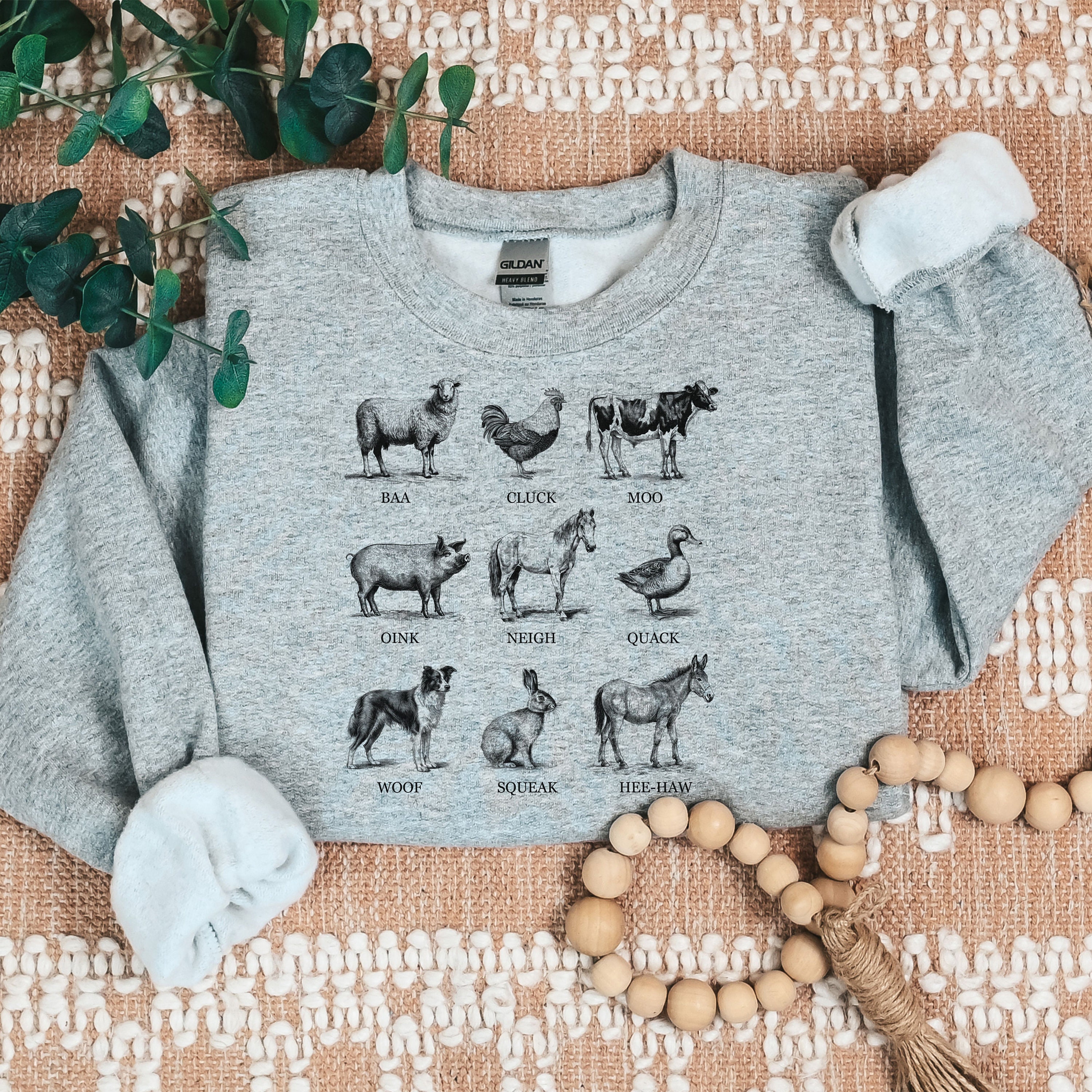 Vintage Farm Animal Sweatshirt, Animal Lover Sweatshirt, Farm ...