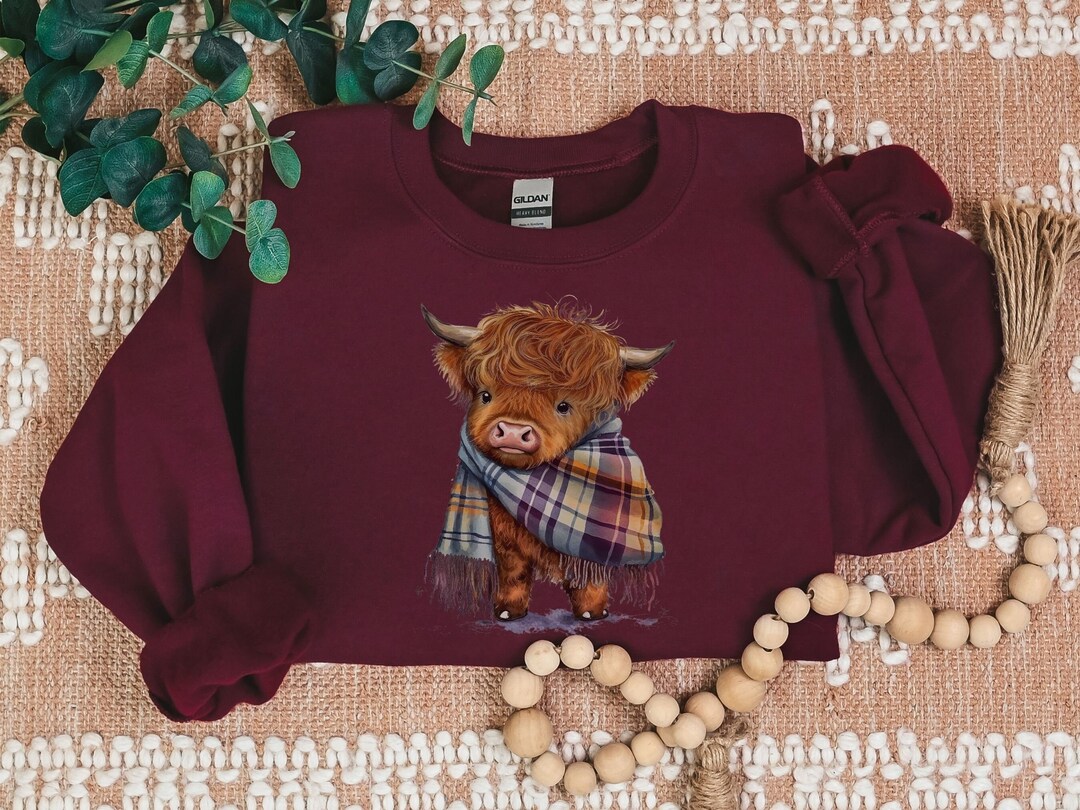 Highland Cow Sweatshirt, Western Sweater, Country Crewneck, Cow Shirt ...