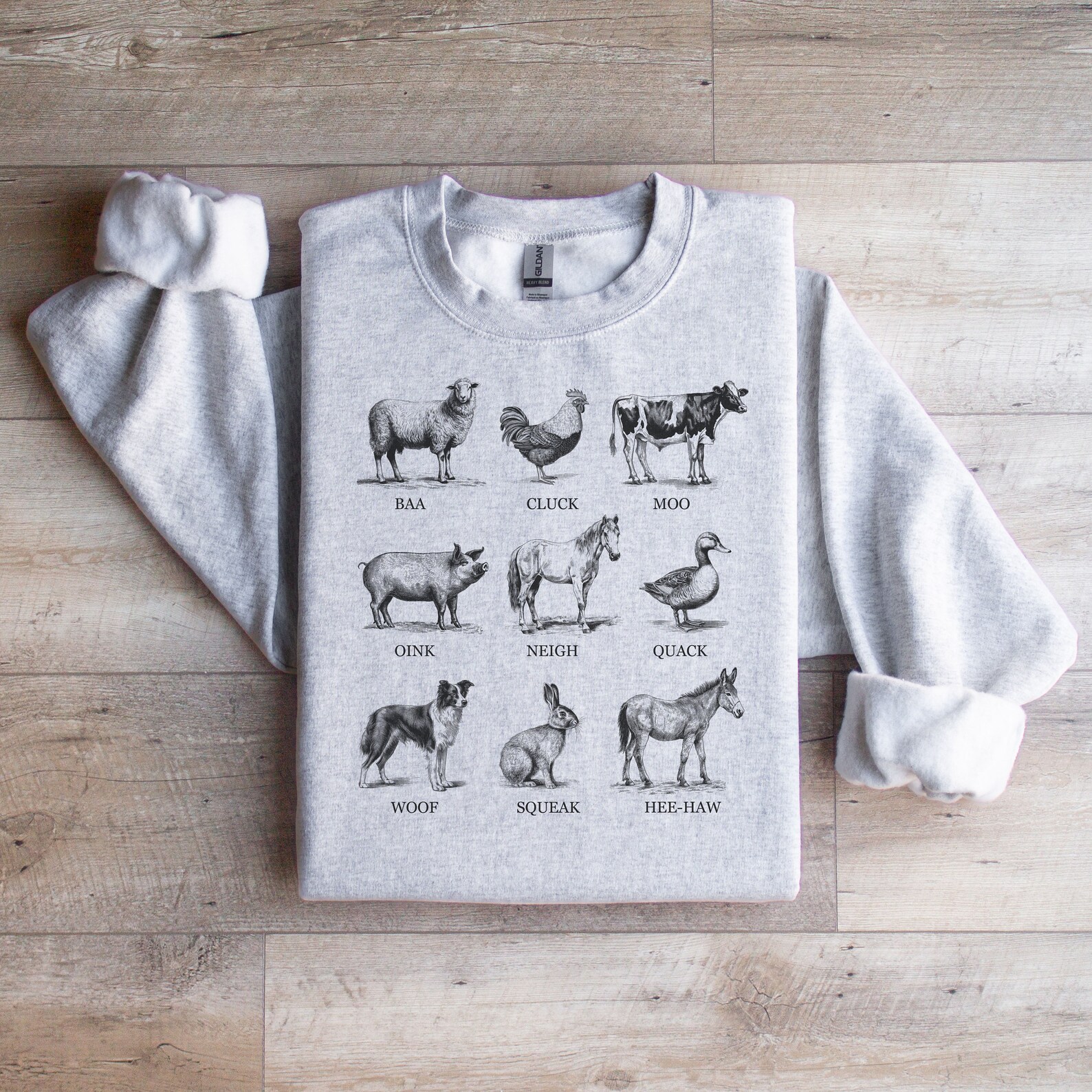 Vintage Farm Animal Sweatshirt, Animal Lover Sweatshirt, Farm ...