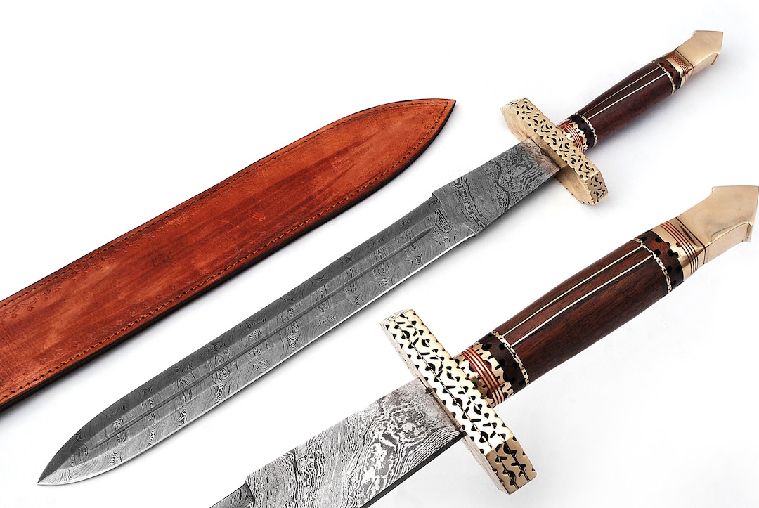 Hand Forged Damascus Steel Sword,combat Sword, Damascus Steel Roman ...