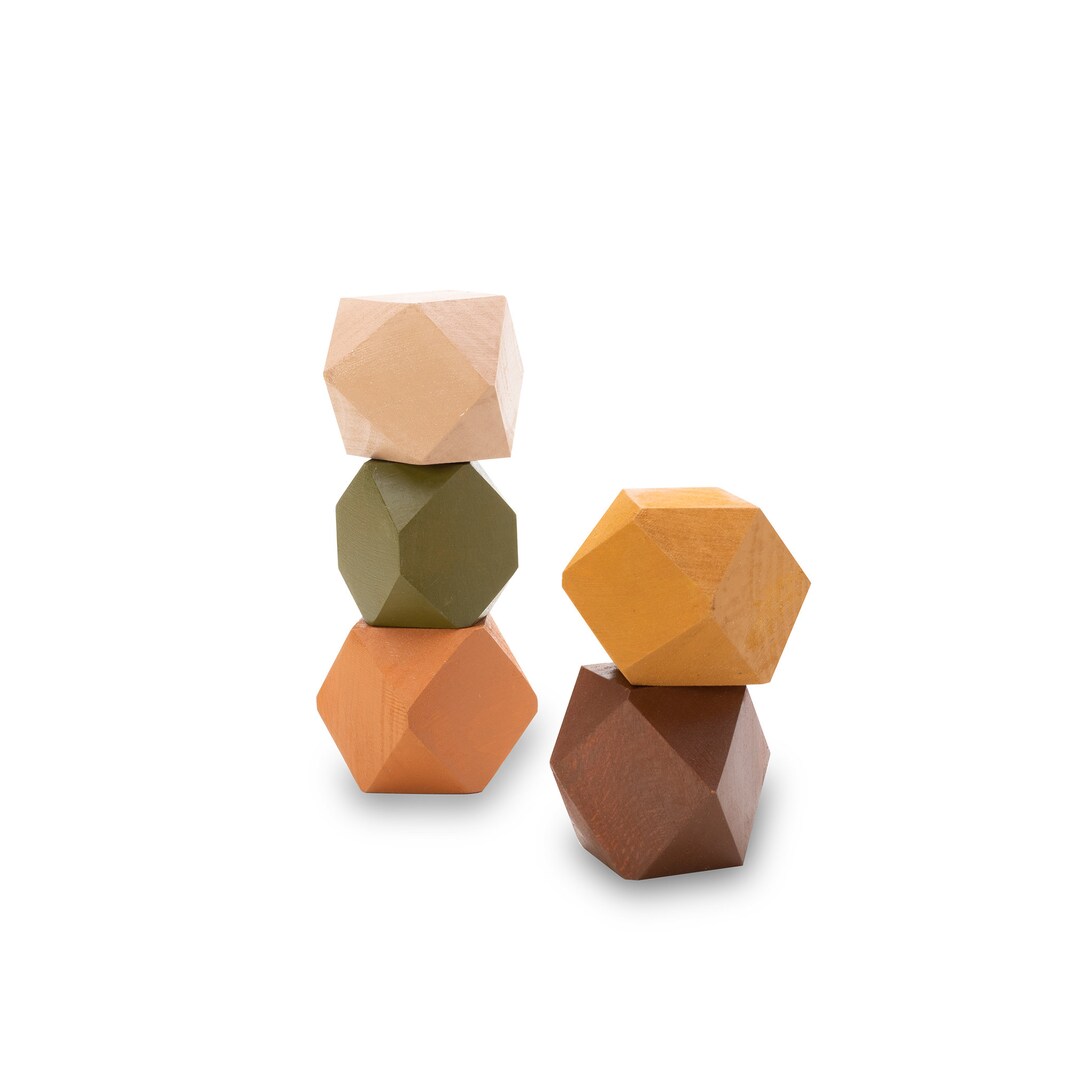 5-piece Wooden Balance Blocks Toy Set Eco-friendly, Educational ...