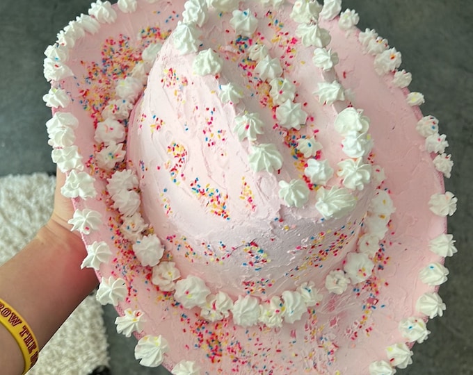 DIY KIT: Birthday Cake Cowboy Hat With Frosting and Sprinkles - Etsy