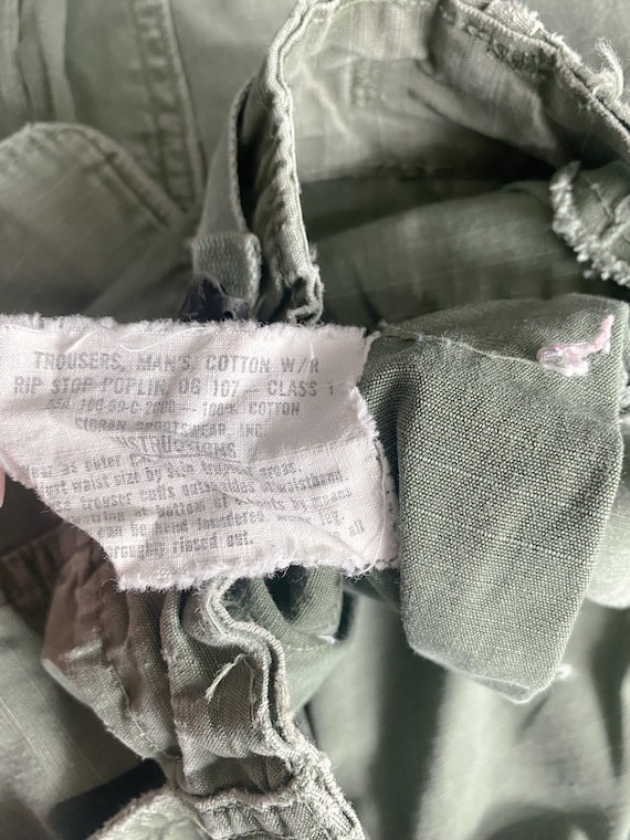 Vintage 1960s Vietnam Era Military Rip Stop OG-107 Ca… - Gem