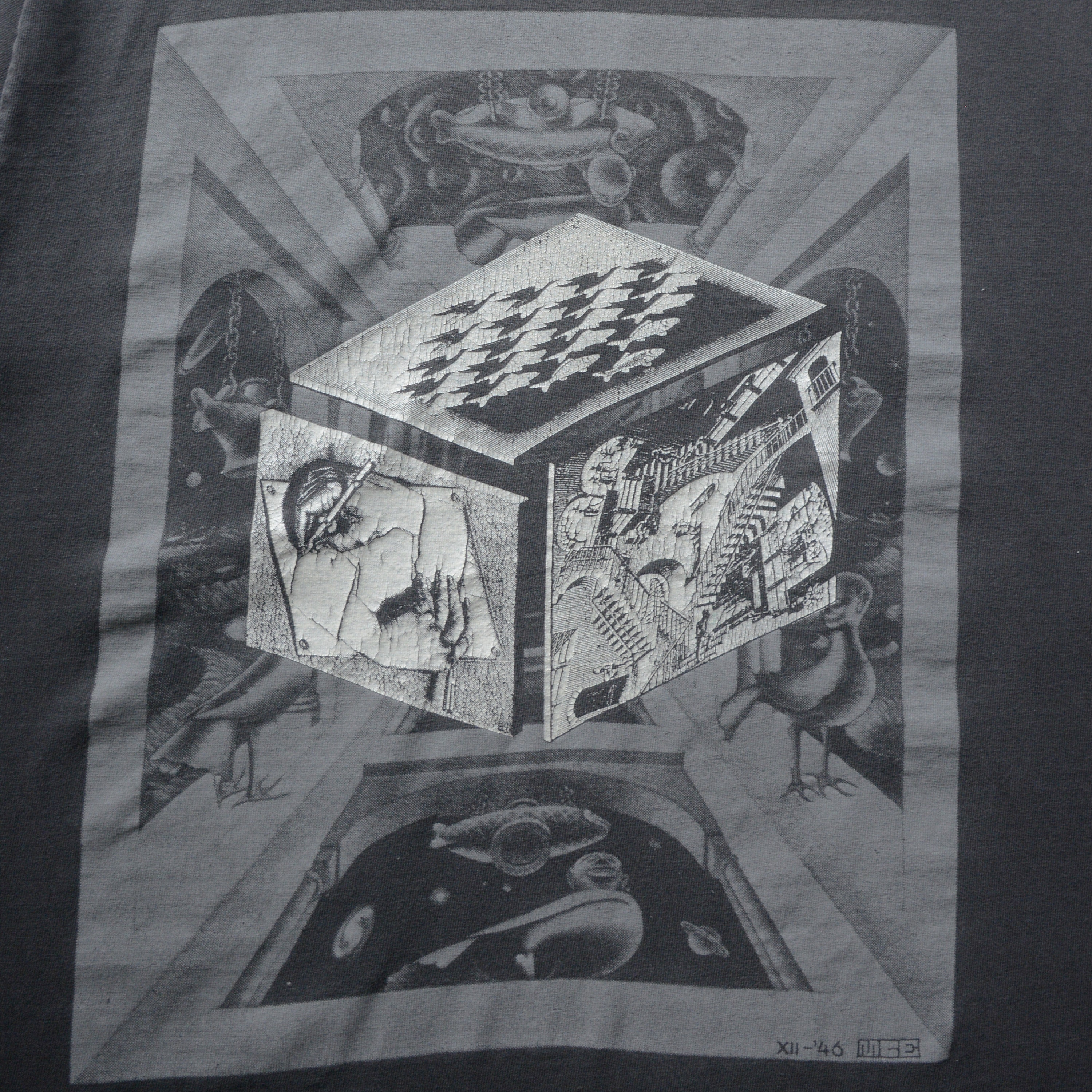 Vintage 1990s M. C. Escher Art Faded Black T-shirt Size L - Etsy