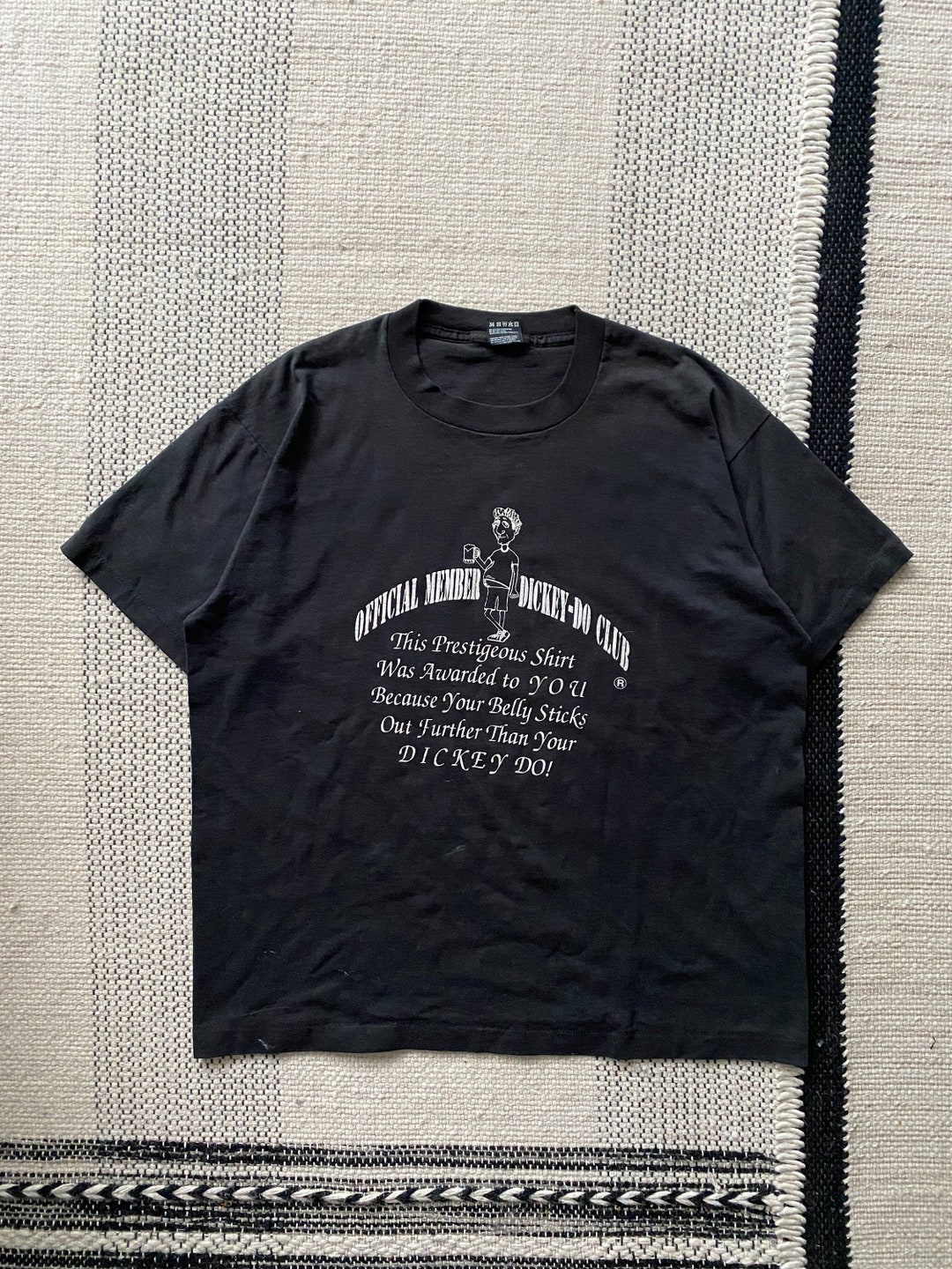 Vintage 1990s Dickey-do Club Funny Gag Faded Black Tee T-shirt Size XL ...