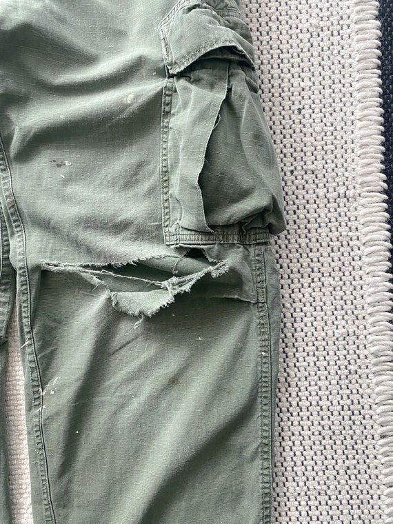 Vintage 1960s Vietnam Era Military Rip Stop OG-107 Ca… - Gem