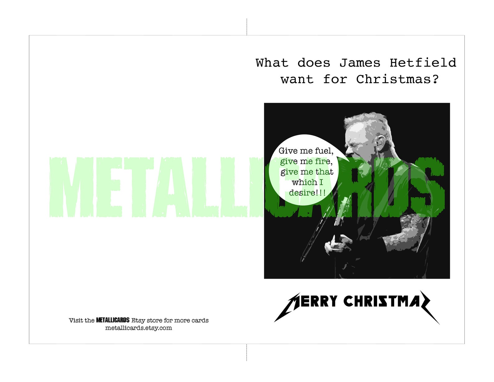 Heavy Metal Christmas Card - Metallica, James Hetfield - Etsy