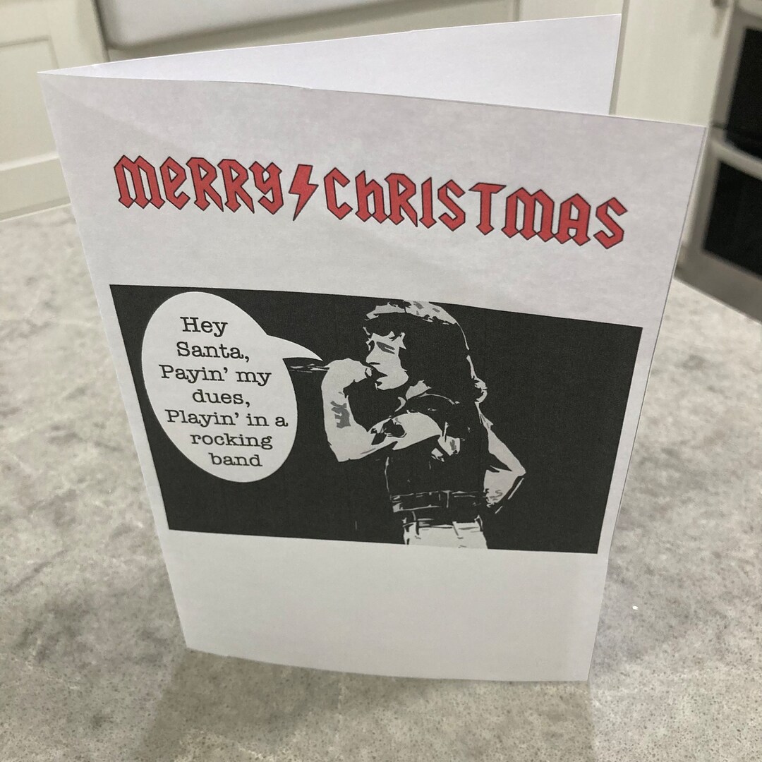 Heavy Metal Christmas Card - AC/DC, Bon Scott - Etsy