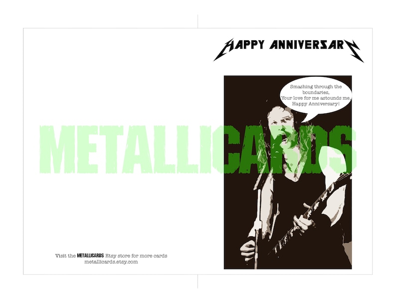 Heavy Metal Anniversary Card - Metallica, James Hetfield - Etsy