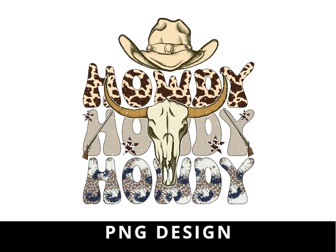Western Howdy Png Sublimation Design, Howdy Png, Cowhide Png, Cactus ...