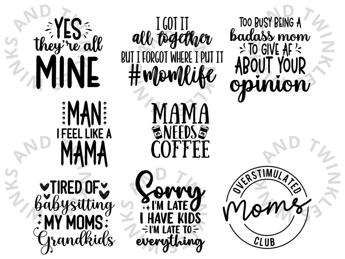 Mom Svg Bundle, Funny Mom Svg Png, Overstimulated Moms Club Svg, Funny ...