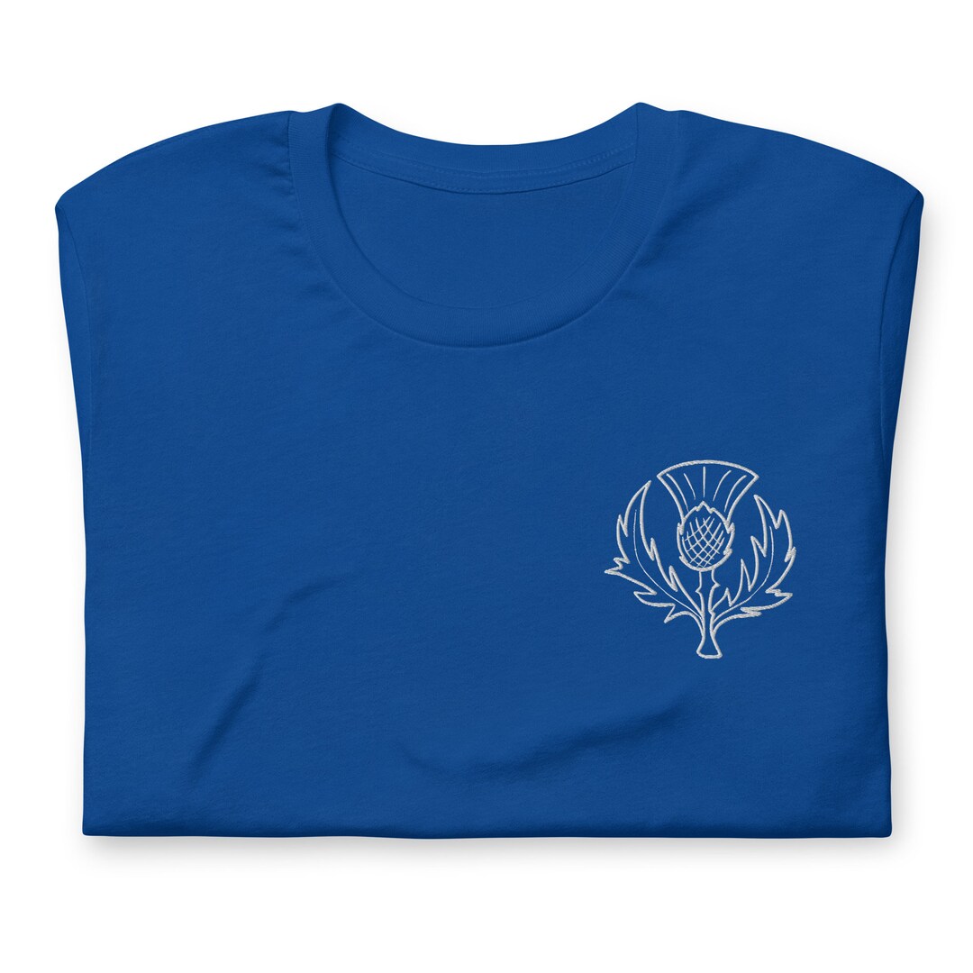 Embroidered Thistle Unisex T-shirt Scotland Tshirt Scottish Thistle ...