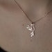 Silver Hummingbird Necklace, Line Art Humming Bird Necklace, Dainty ...