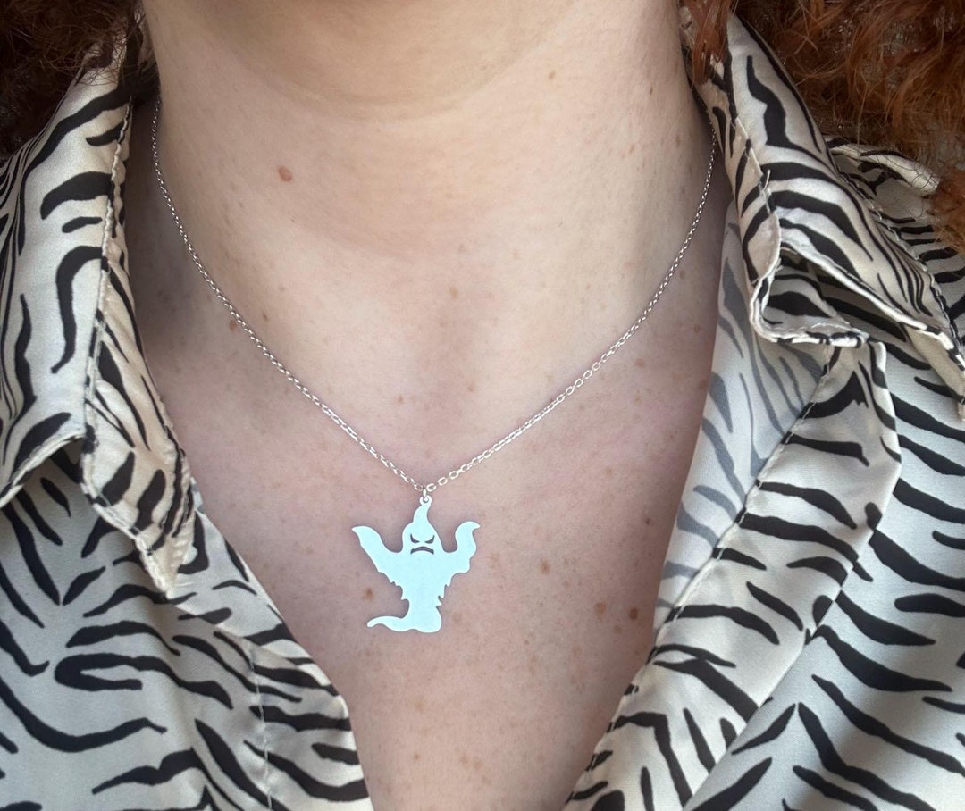Scary Face Ghost Necklace, Halloween Ghost Necklace, Halloween Spooky ...