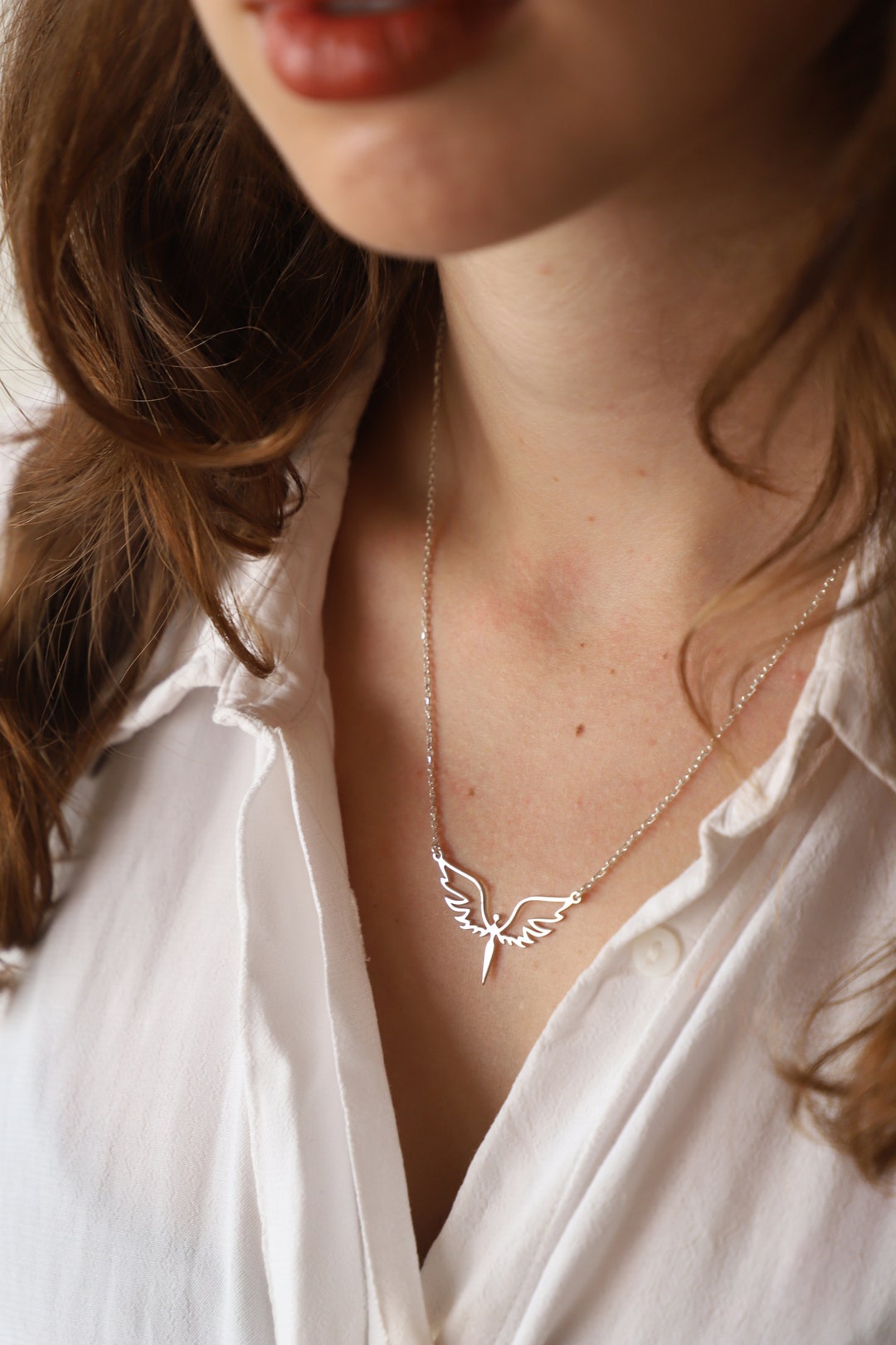 Sterling Silver Angel Necklace, Guardian Angel Pendant, Angel Silver ...